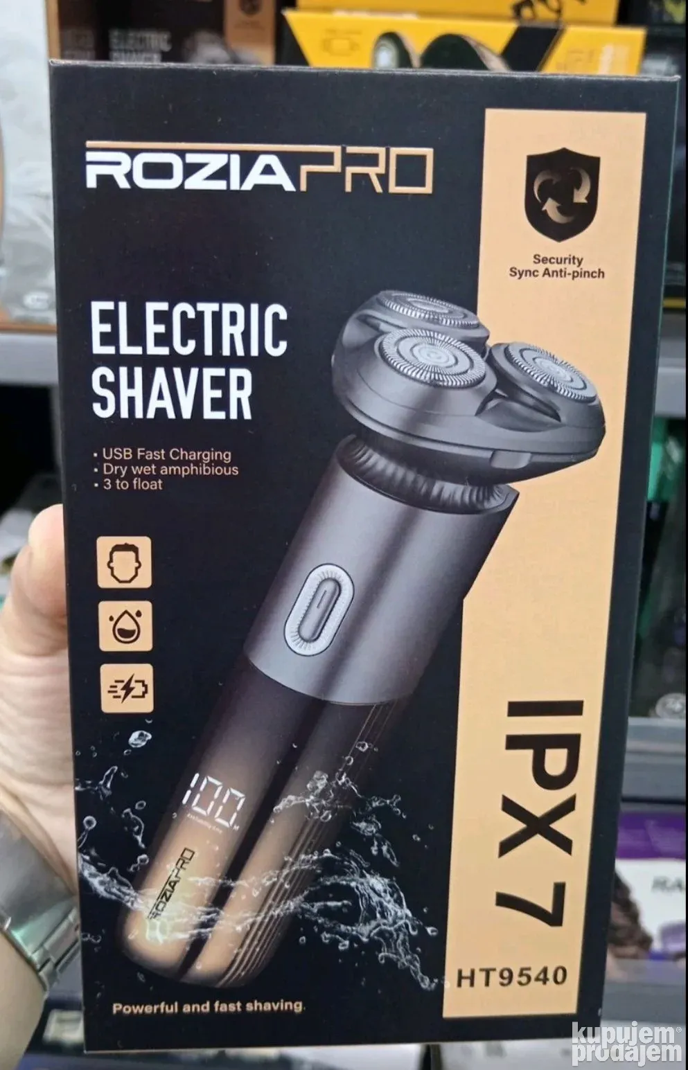 Brijač masinica za bradu vodootporan Rozia pro IPX7