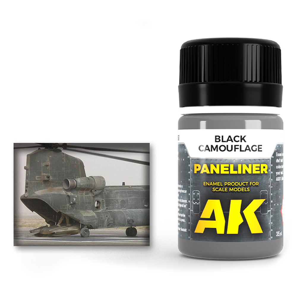 Paneliner for black camouflage