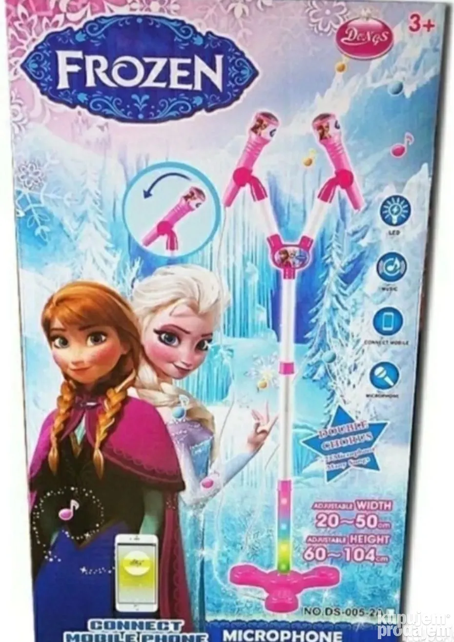 Frozen dupli mikrofon sa svetlecim stalkom