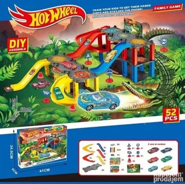 Hot Wheels krokodilov rep staza sa 6 autića