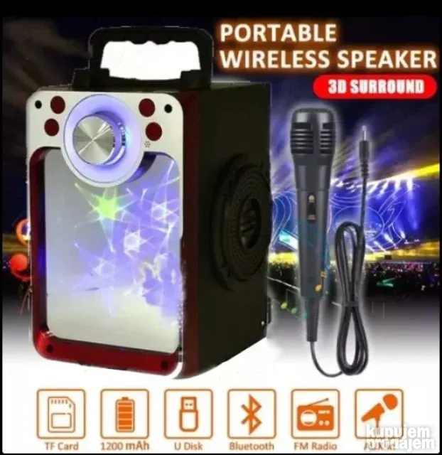 Karaoke prenosivi bežični Bluetooth zvučnik KTS-822