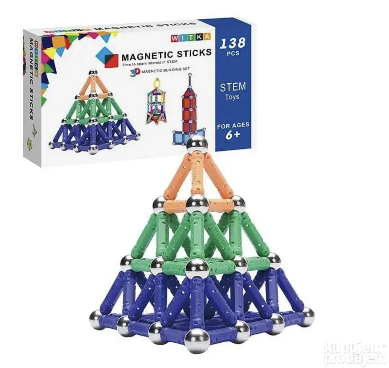 Magnetni stapici za edukaciju 138 delova