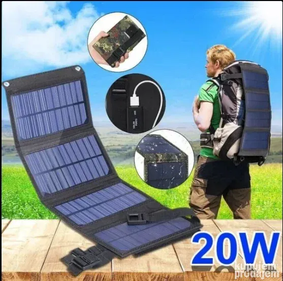 Prenosivi solarni panel (punjač) - 20W