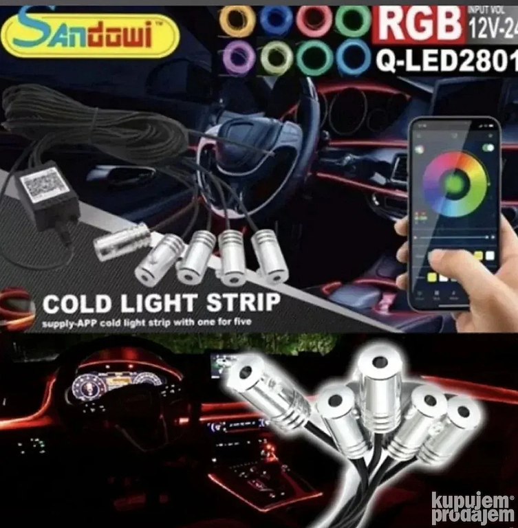 RGB ambijentalno osvetljenje za auto 12V