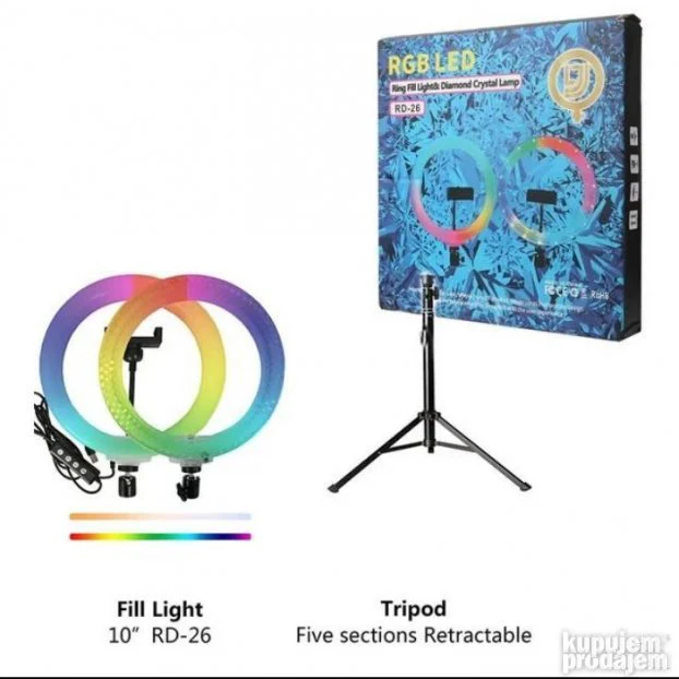 RGB Ring light 10 inča / Diamond crystal lamp