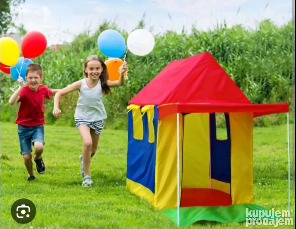 Šator kućica sa pokretnim prozorima, vratima i tendom NOVO