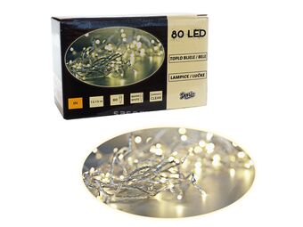 80 LED lanac toplo beli na baterije