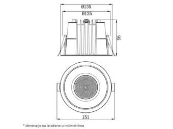 LED SVETILJKA CPS-Y4A12-D23 3000/4000/5000K 12W IP40/IP65