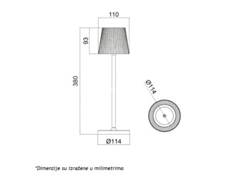 STONA LAMPA PUNJIVA T16011 3W 3000K IP54 KREM