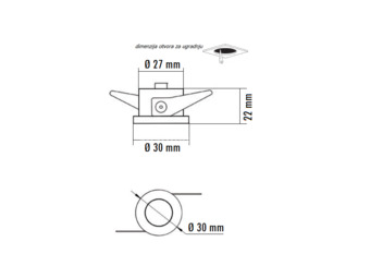 LED ROZETNA L0860-16 1W 3000K NIKL