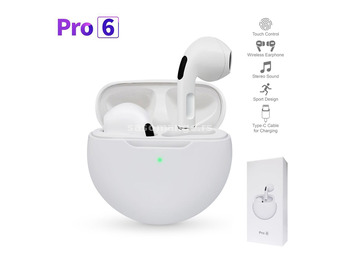 Bluetooth slusalice Airpods Pro6 bele HQ