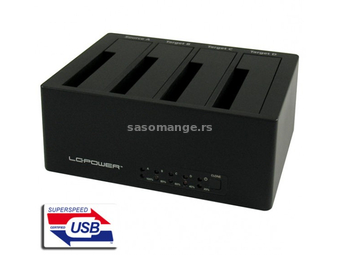 HDD D. Station 4-bay LC-DOCK-U3-4B 4xSSD/HDD, Black, USB 3.0/eSATA