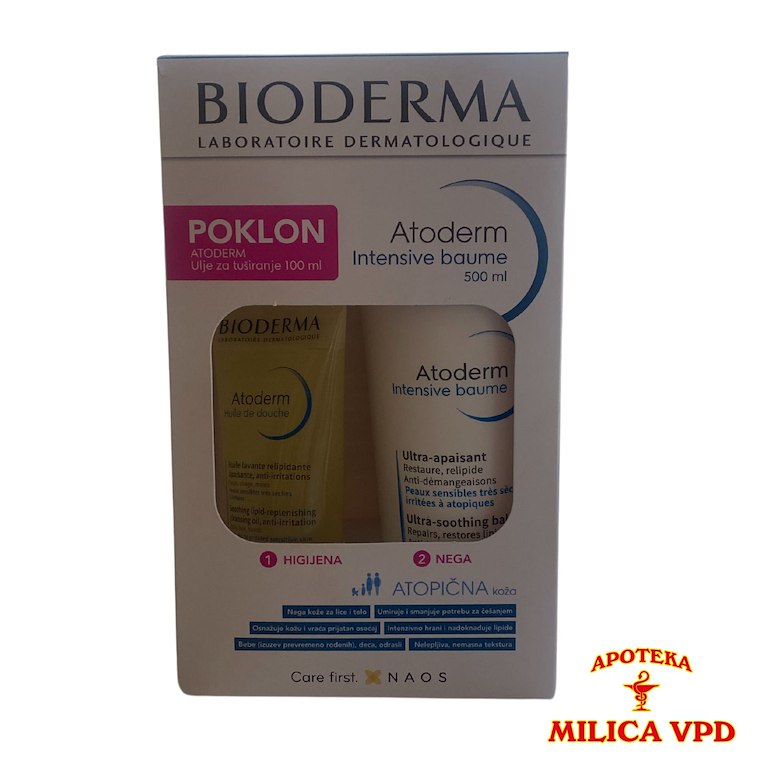 Bioderma Atoderm Intenzivni balzam 500ml + Bioderma Atoderm uljana kupka 100ml