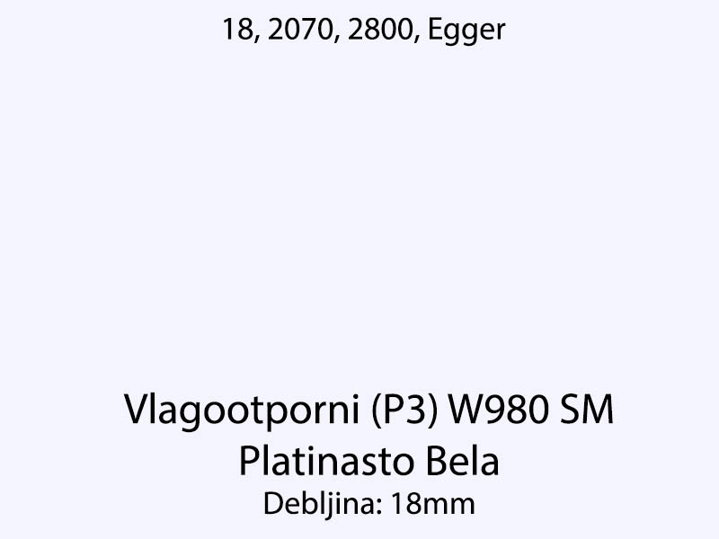 Onlinenamestaj Vlagootporni (P3) W980 SM Platinasto Bela