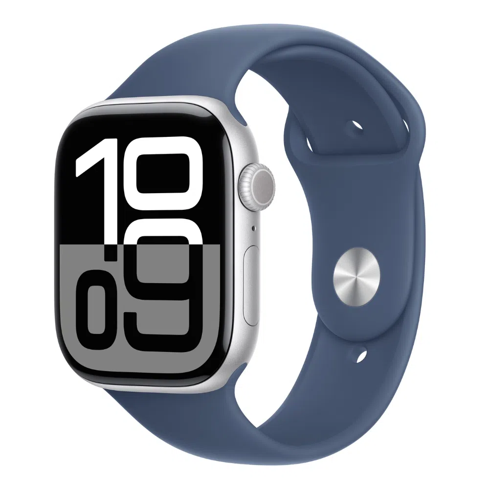 Apple Watch S10 GPS 46mm Silver Alu Case/Denim Sport Band – S/M, (mwwl3qv/a)