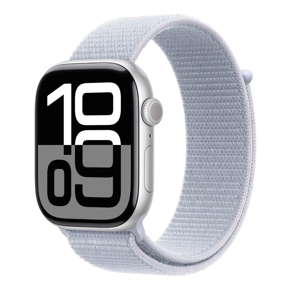 Apple Watch S10 GPS 46mm Silver Alu Case/Blue Cloud Sport Loop, (mwwn3qv/a)