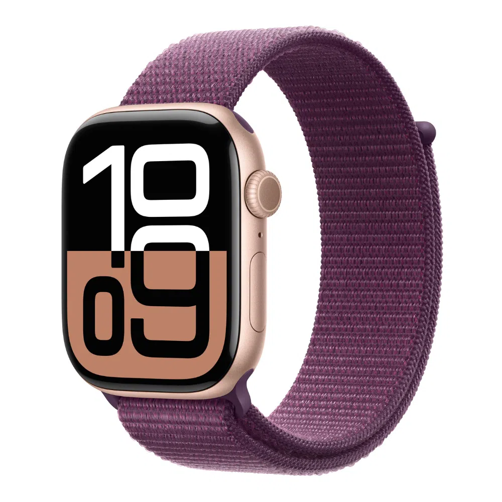 Apple Watch S10 GPS 46mm Rose Gold Alu Case/Plum Sport Loop, (mwwv3qv/a)