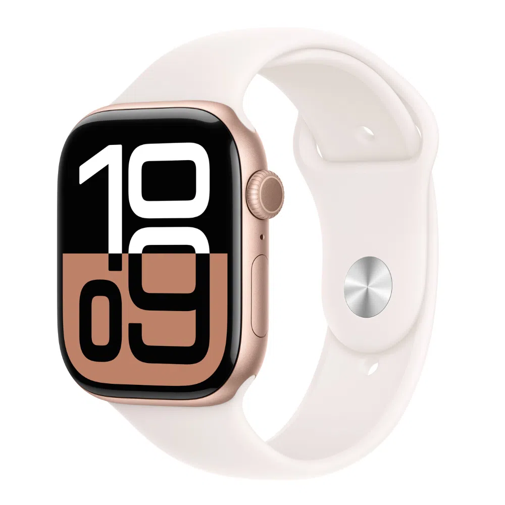 Apple Watch S10 GPS 46mm Rose Gold Alu Case/Light Blush Sport Band – S/M, (mwwt3qv/a)