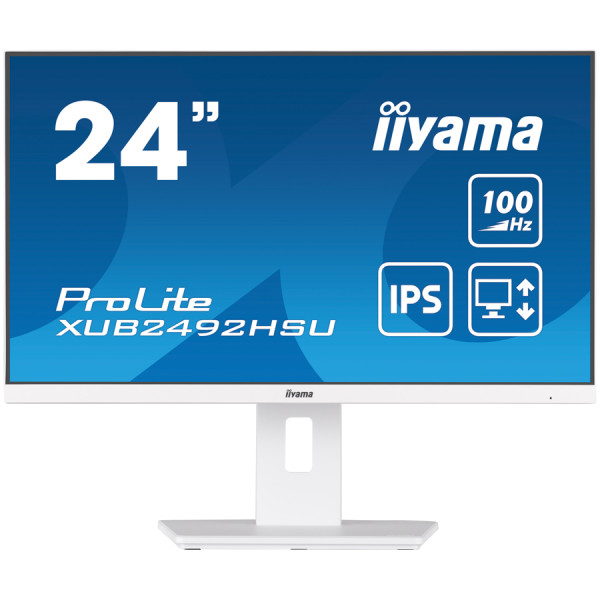 IIYAMA Monitor LED XUB2492HSU-W6 WHITE 23.8'' IPS 1920 x 1080 @100Hz 16:9 250 cdm˛ 1300:1 0.4ms HDMI DP USB 4 x 3.2 Full Ergonomic ( XUB249