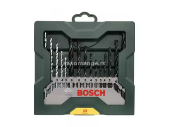 BOSCH 15-delni Mini-X-Line set burgija drvo/metal/beton, 2607019675