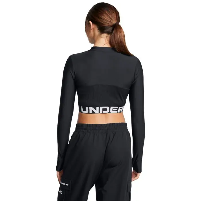 Women‘s top HeatGear Rib 1/4 Zip LS Black - Under Armour