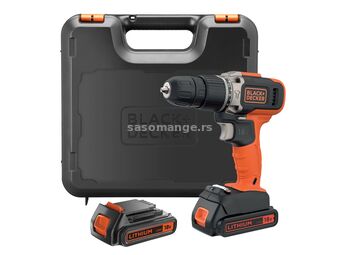 BLACK &amp; DECKER Aku udarna bušilica - odvijač 18V 2 x 1/5 Ah BCD003C2K u koferu