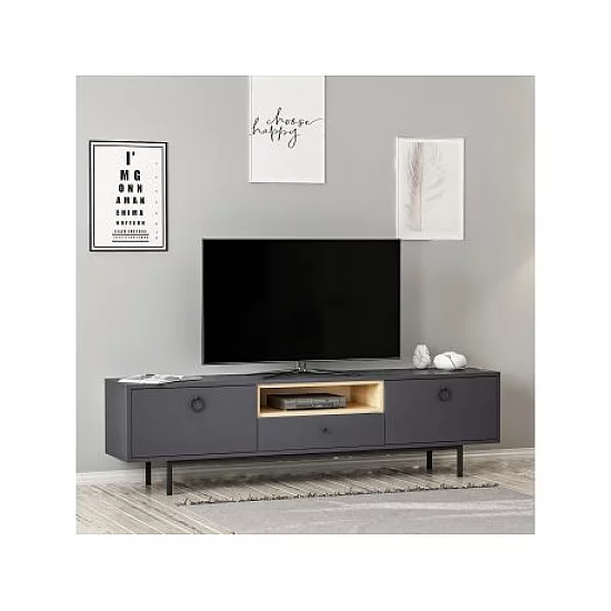 HANAH HOME TV POLICA NATUREL ANTHRACITE CENA