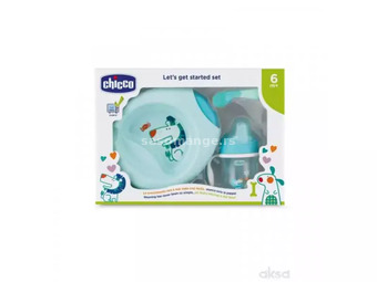 CHICCO Set 6m+, pribor, plavi