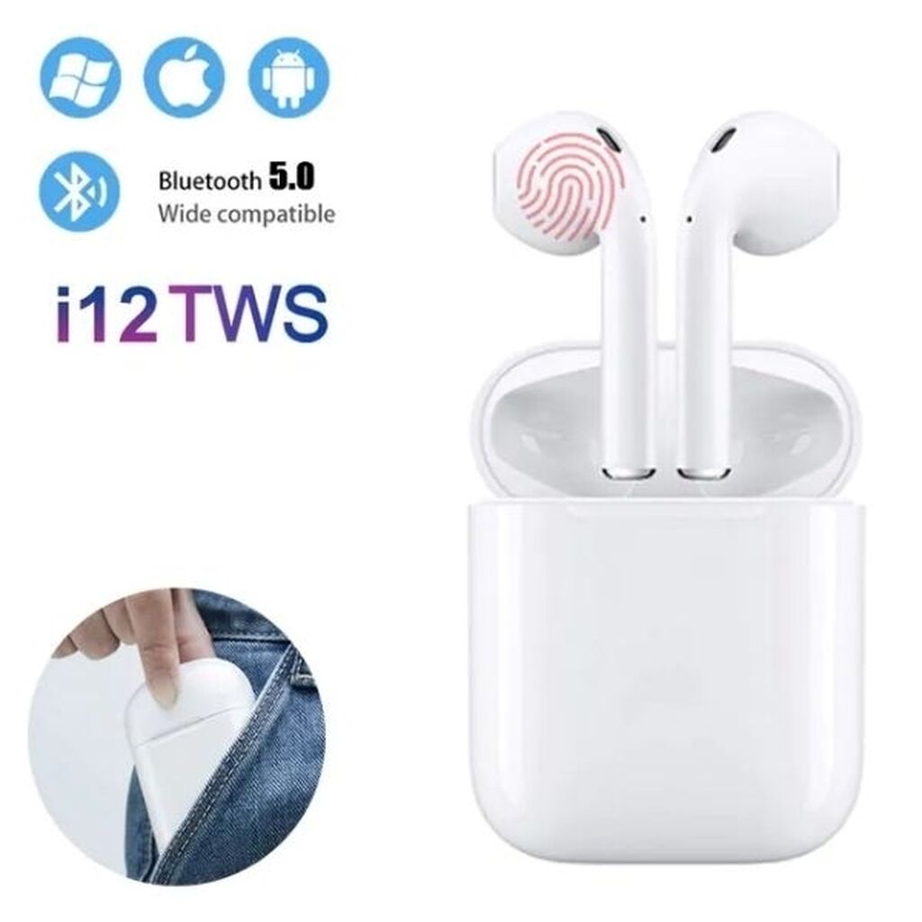 I 12 Tws 5.0 Bluetooth slusalice. *Povezuju se putem blututa