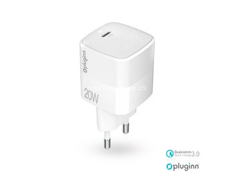 Kucni punjac Pluginn PI-D61S, PD3.0, PPS, 20W sa PD iPhone lightning kablom beli CE