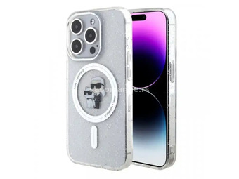 KARL LAGERFELD Maska za iPhone 15 Pro MAGSAFE IML KC GLITTER TRANSPARENT