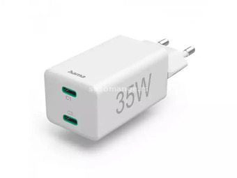 HAMA Kucni Punjac PD/Qualcomm 2xUSB-C, 35W Beli 201694