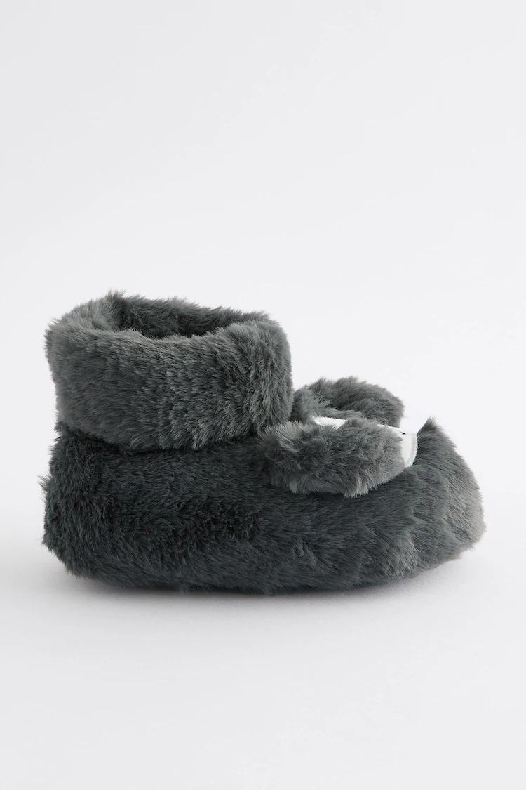 Grey Dog Slipper Boots