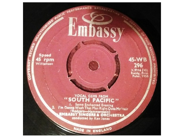 Embassy Singers &; Orchestra* – Vocal Gems From `South P