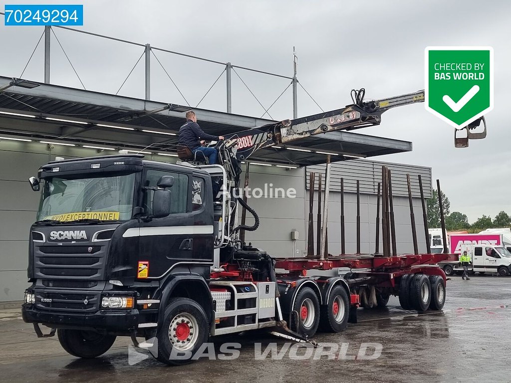 Scania R580 6X4 Holz Kran Diebolt D28 Full-Steell Extentable Trailer tegljač