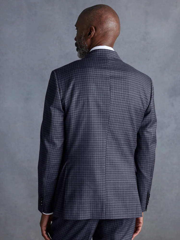 Purple Slim Fit Signature Zignone Check Suit: Jacket