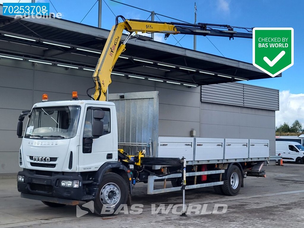 IVECO Eurocargo 180E25 4X2 HYVA V911.3S Crane Manual Steelsuspension E kamion s ravnom platformom