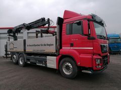 MAN TGS 26.440 FG / Baustoffwagen m. Hiab Kran kamion s ravnom platformom