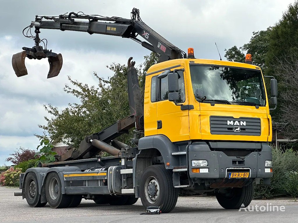 MAN TGA 28/350 CRANE/HOOKLIFT/ABROLLKIPPER!!225KM!! RADIO REMOTE!! kamion rol kiper