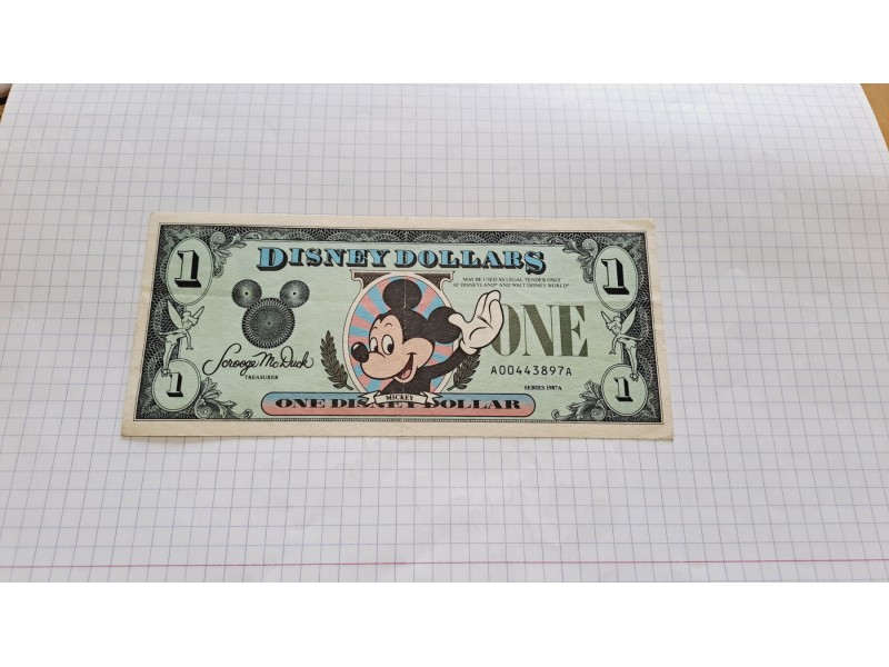 USA ONE DISNEY DOLLAR 1987 GODINA