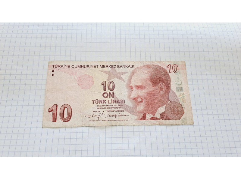 TURSKA 10 LIRA 2009 GODINA