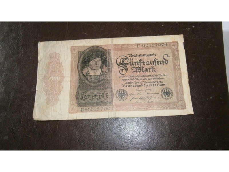 GERMANY 5000 MARK 1922