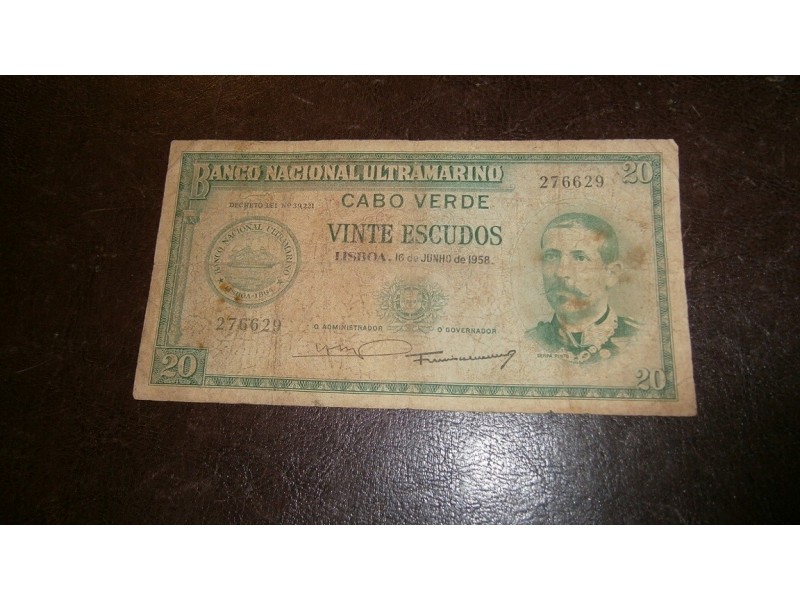 CAPE VERDE 20 ESCUDOS 1958