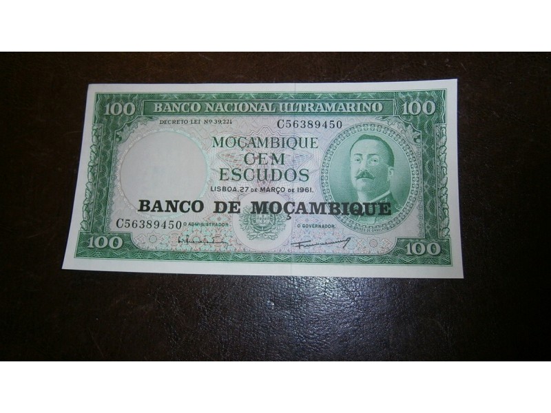 MOZAMBIQUE 100 ESCUDOS 1961 UNC