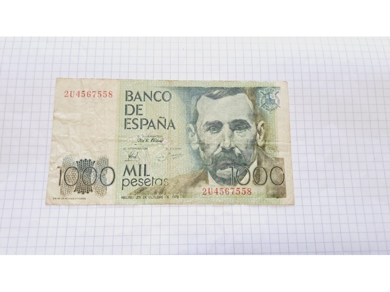 ŠPANIJA 1000 PESETAS 1979 GODINA