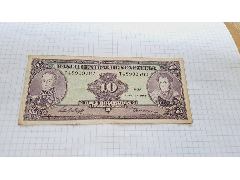 VENECUELA 10 BOLIVARES 1995 GODINA