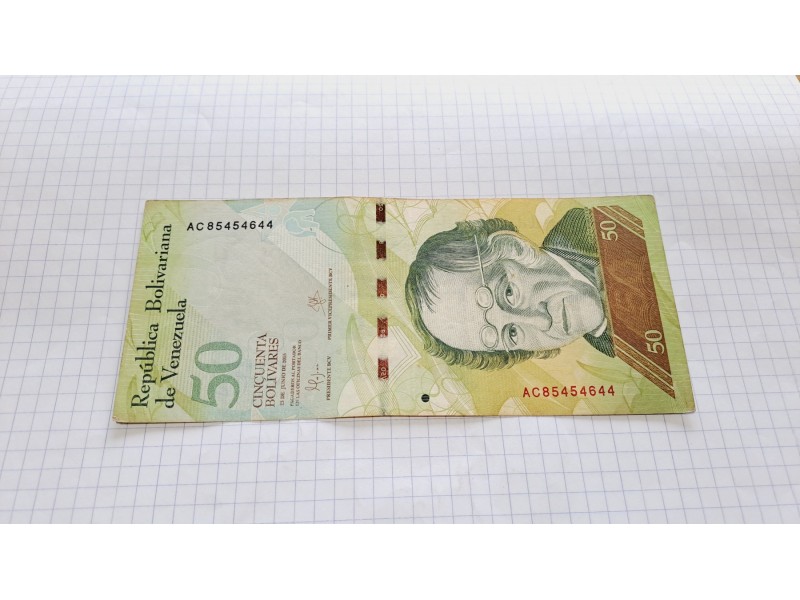 VENECUELA 50 BOLIVARES 2015 GODINA