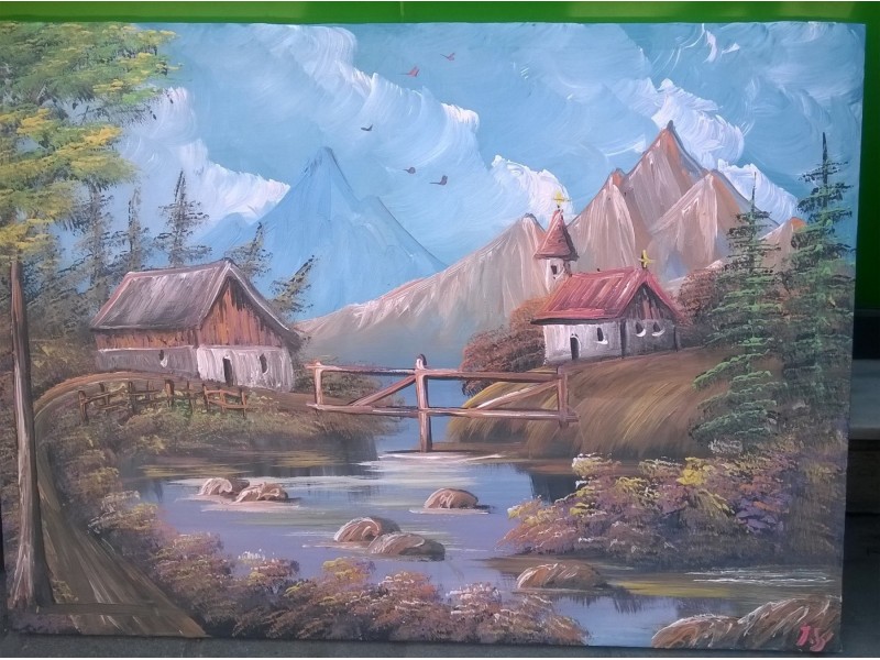 stari manastir 70x50cm ulje na platnu