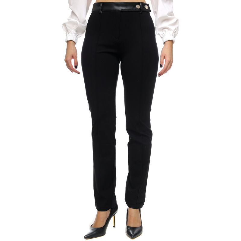 Ženske pantalone Lola By Maite Faux Leather Detail Trousers