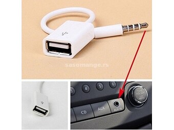 USB na AUX adapter beli 17cm A017